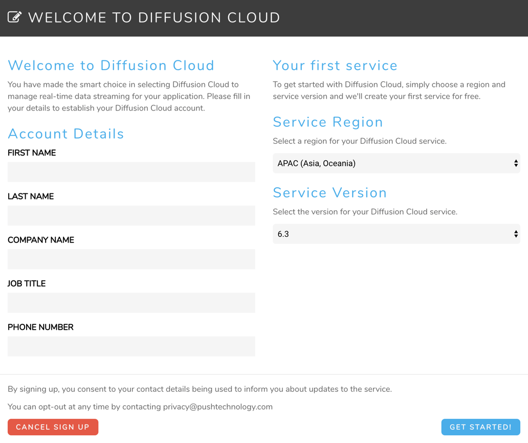 Getting Started With Diffusion Cloud